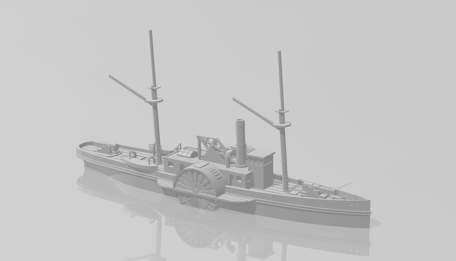 1/600 Confederate Sidewheel Gunboat CSS TUSCARORA – BIG Jim Prints