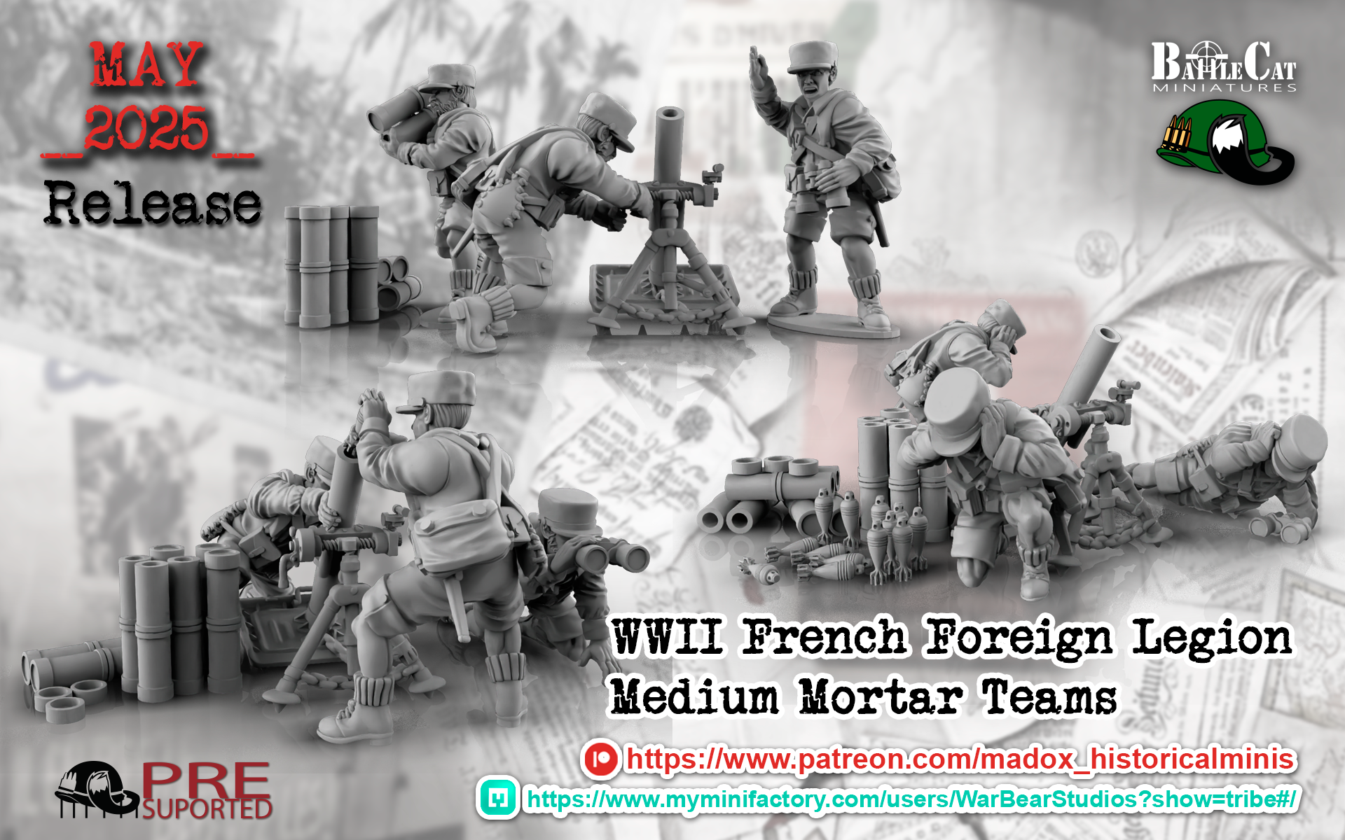 WW2 French Foreign Legion Medium Mortar Teams – BIG Jim Prints