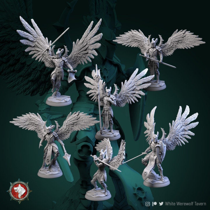 Celestial Knights | 3D Printed Resin Model | Ideal for DnD, RPG, Table ...